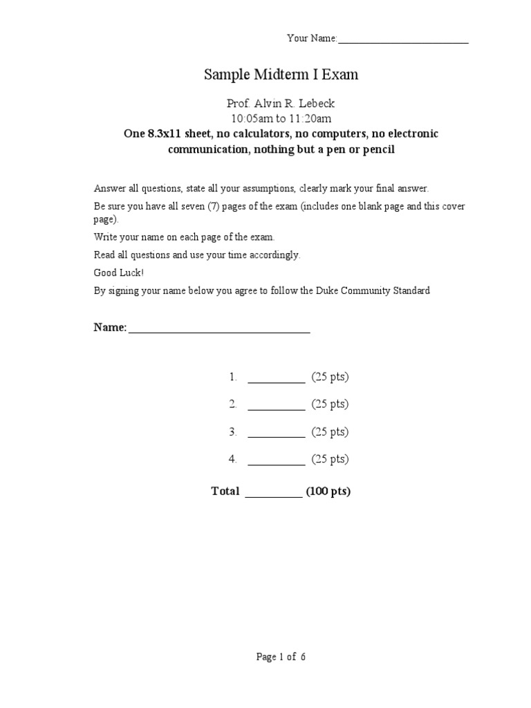 Sample Midterm I Exam | PDF | Integer (Computer Science) | Instruction Set