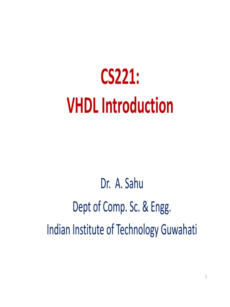 CS221: VHDL Introduction | PDF | Vhdl | Hardware Description Language