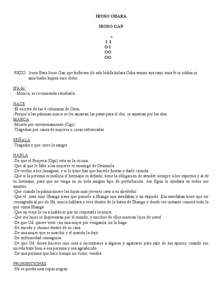 Consejos y advertencias de Iroso Obara | PDF | Religión étnica | Santeria