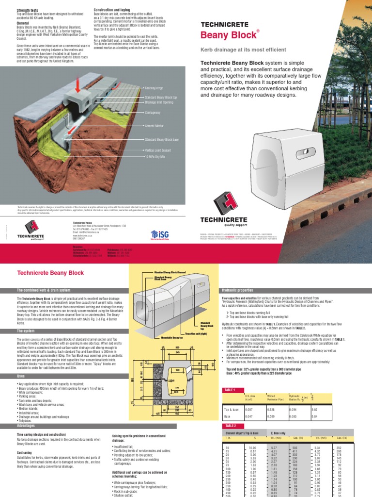 Beany Block: Kerb Drainage at Its Most Efficient | PDF