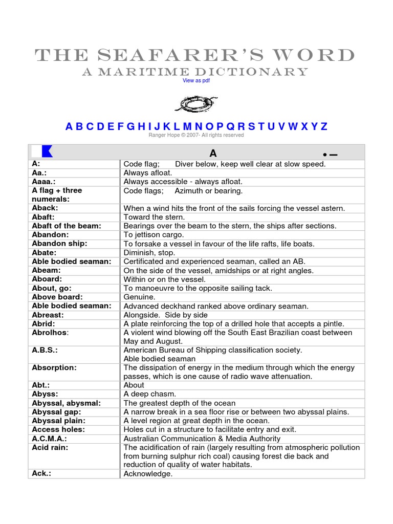 Maritime Dictionary | PDF | Ships | Anchor