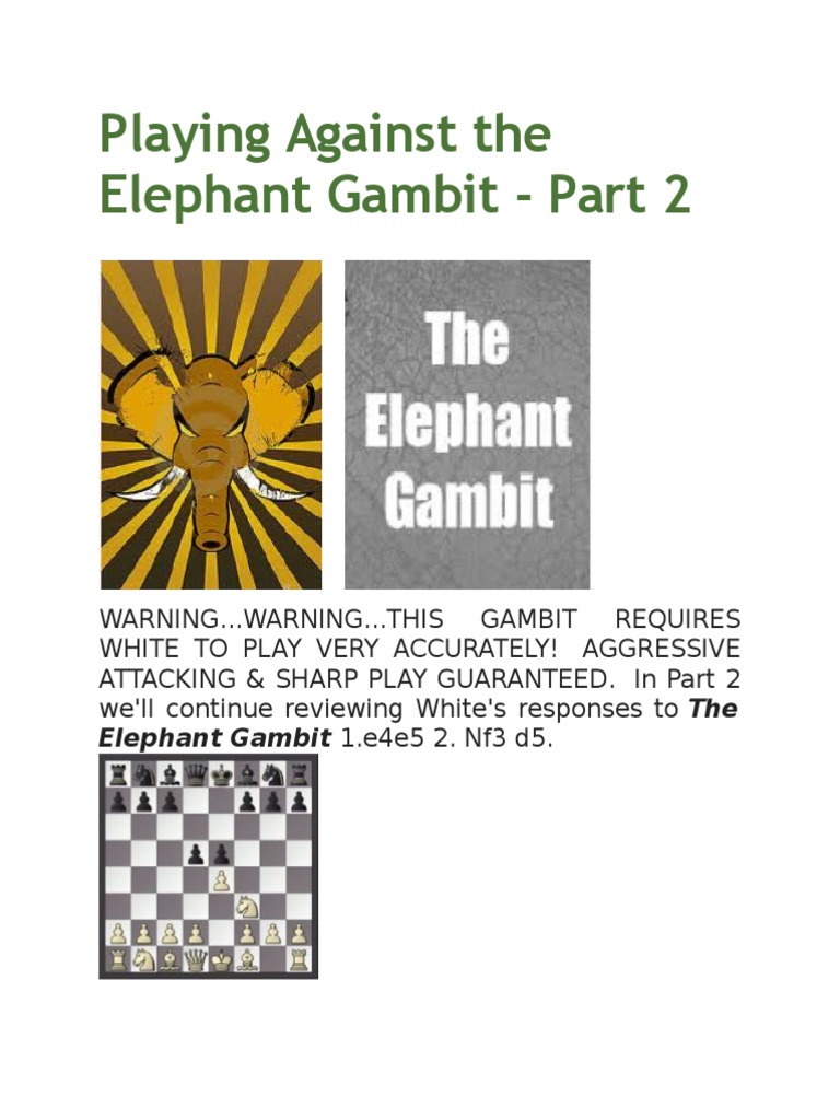 Playing Against the Elephant Gambit Part 2 | Competitive Games | Chess