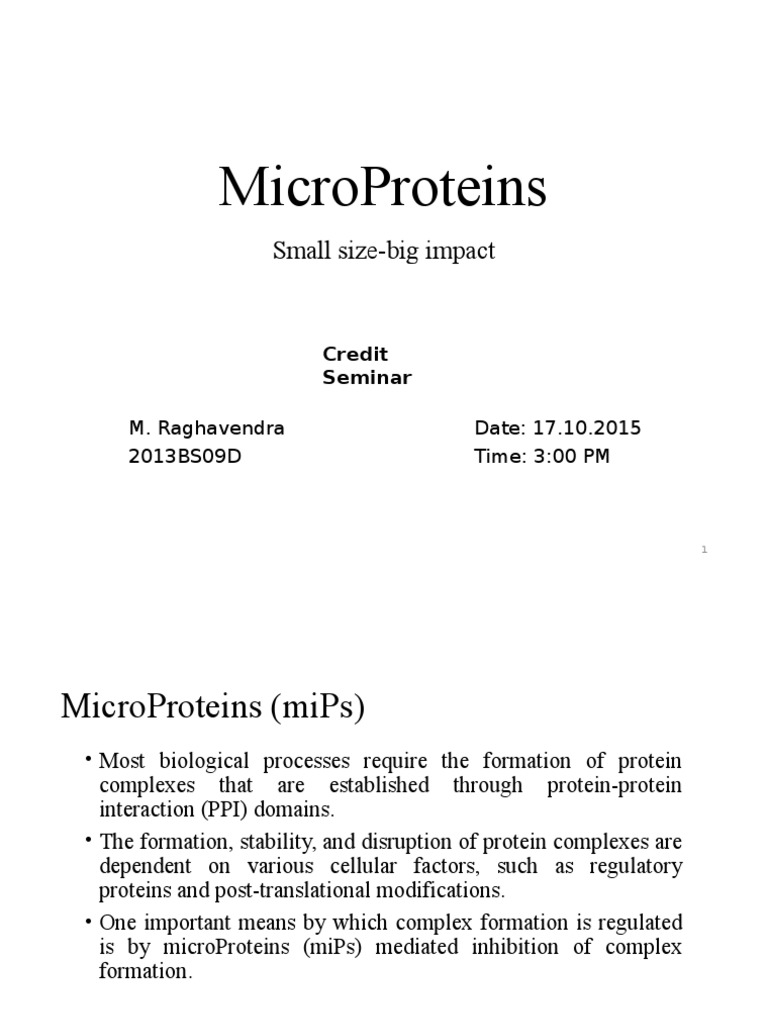 Microproteins: Small Size-Big Impact | PDF | Gene Expression | Protein ...