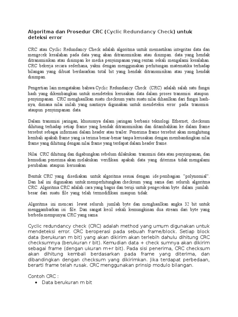 CRC Dan Hamming Code | PDF