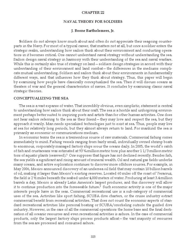 Naval Theory For Soldiers J. Boone Bartholomees, JR | PDF | Alfred ...