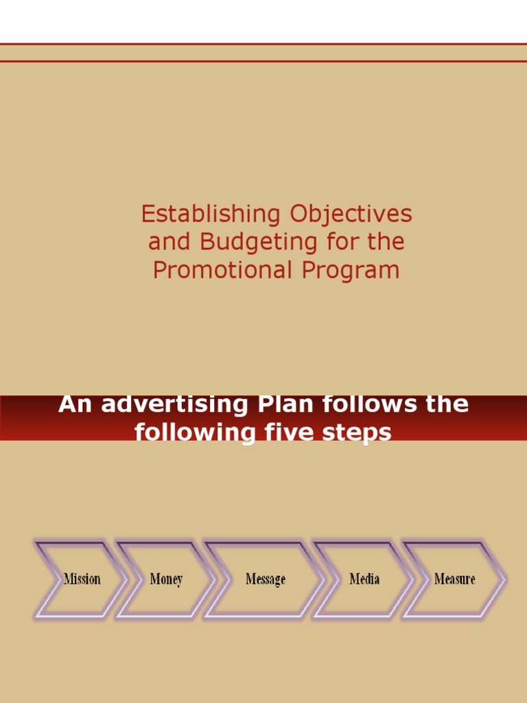 Budgeting For Promotional Program | PDF | Advertising | Goal