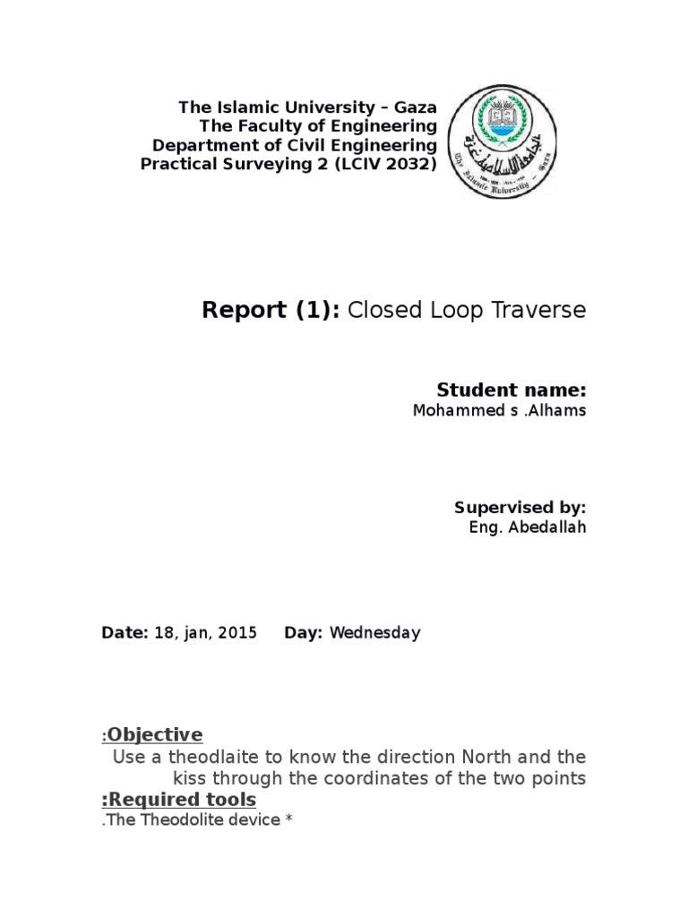 Closed Loop Traverse Report | PDF