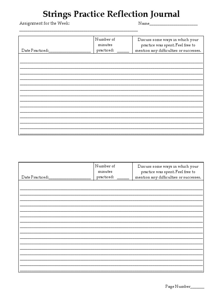 Strings Practice Reflection Journal | PDF | Classical Music ...