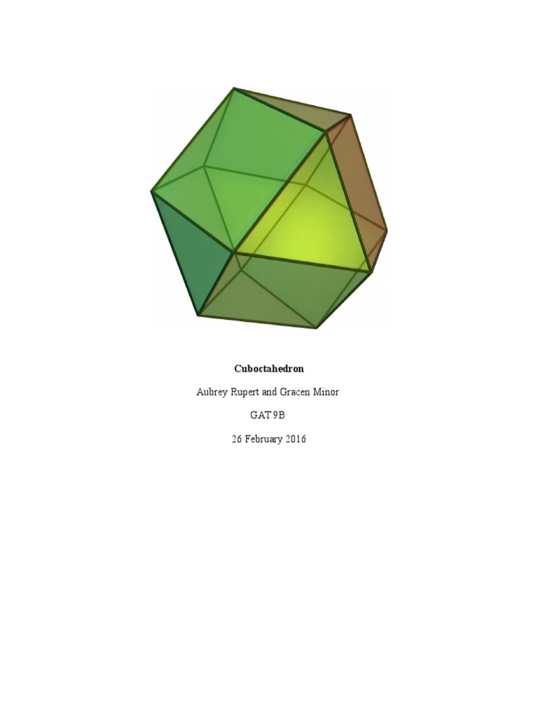 Cuboctahedron Geometry Guide | PDF | Triangle | Volume