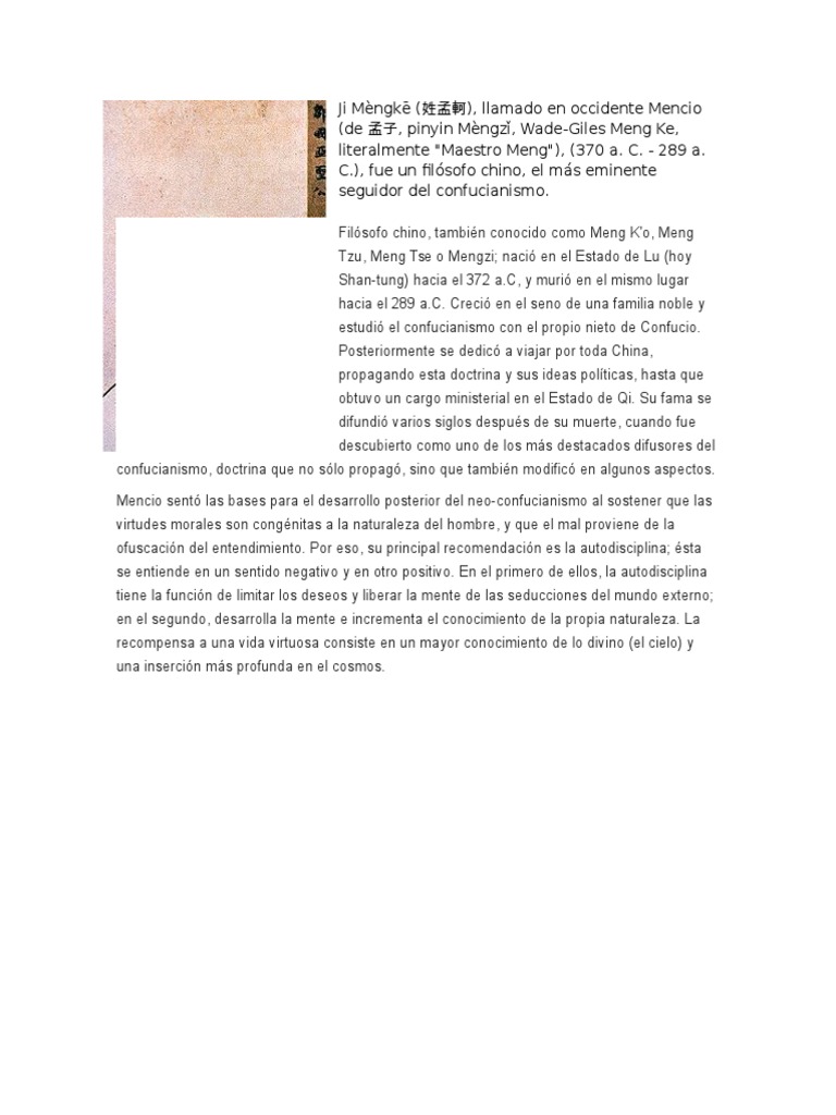 Mencio | PDF | Confucio | Laozi
