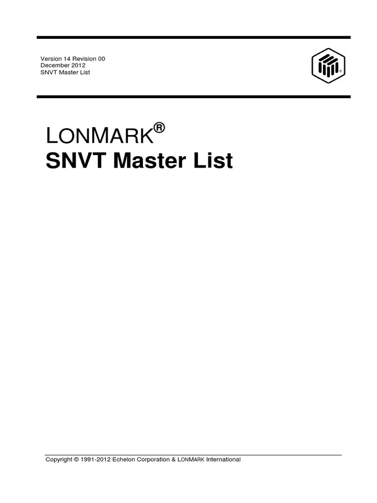 SNVT Master List | PDF | Data Type | Ph