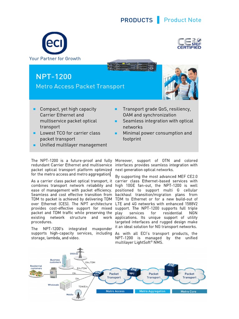 NPT 1200 Product Note | PDF | Ethernet | Computer Standards