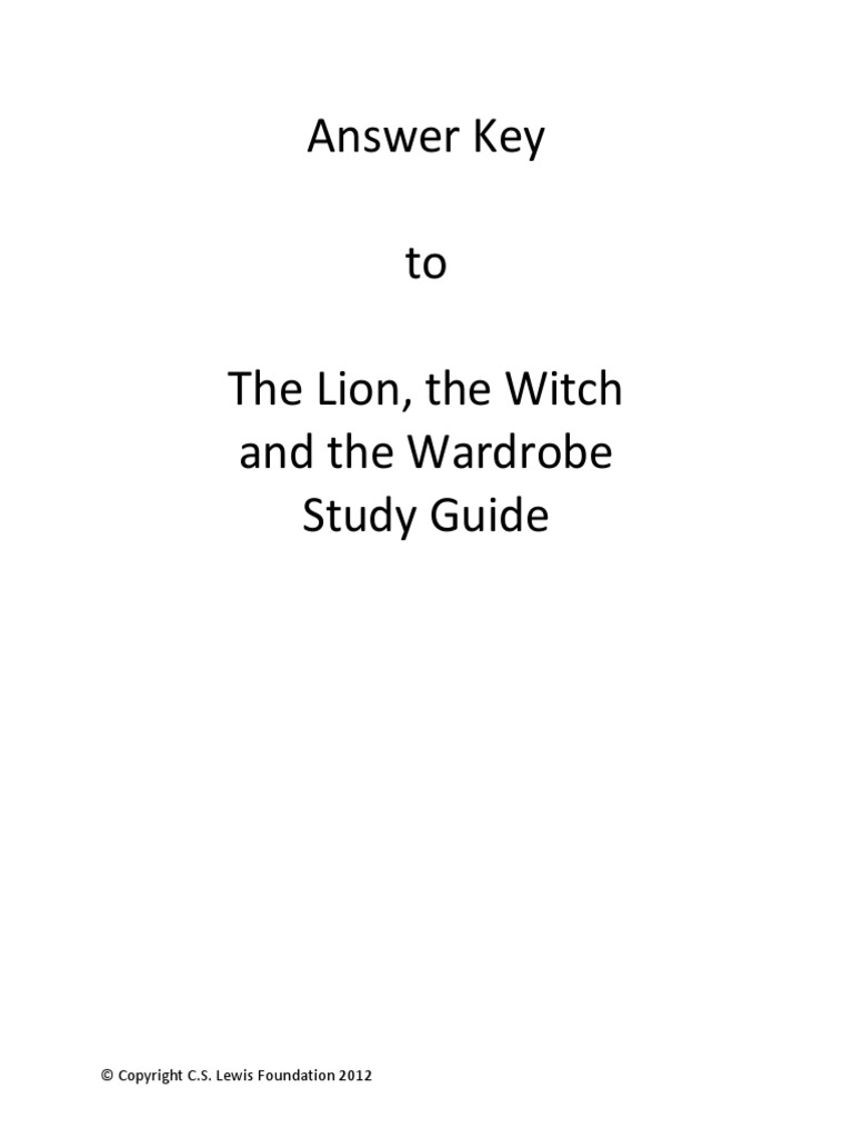 LWW Answer Key | PDF | Aslan | The Chronicles Of Narnia