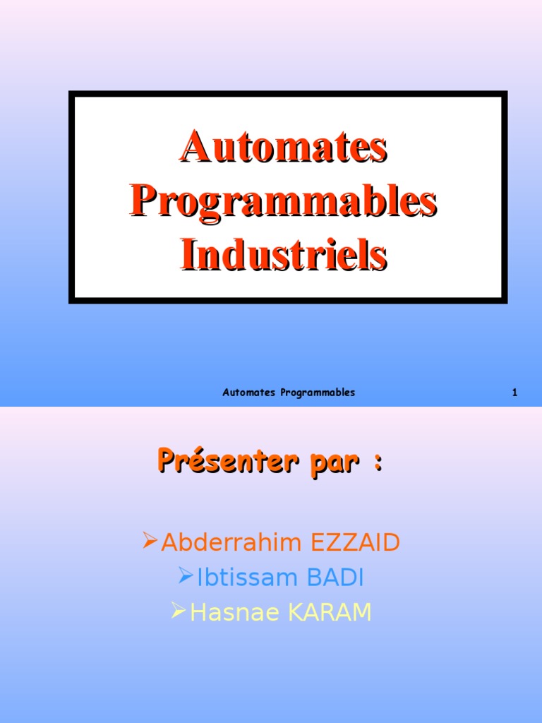 01 Cours Automate | PDF | Automate programmable industriel | Interface ...