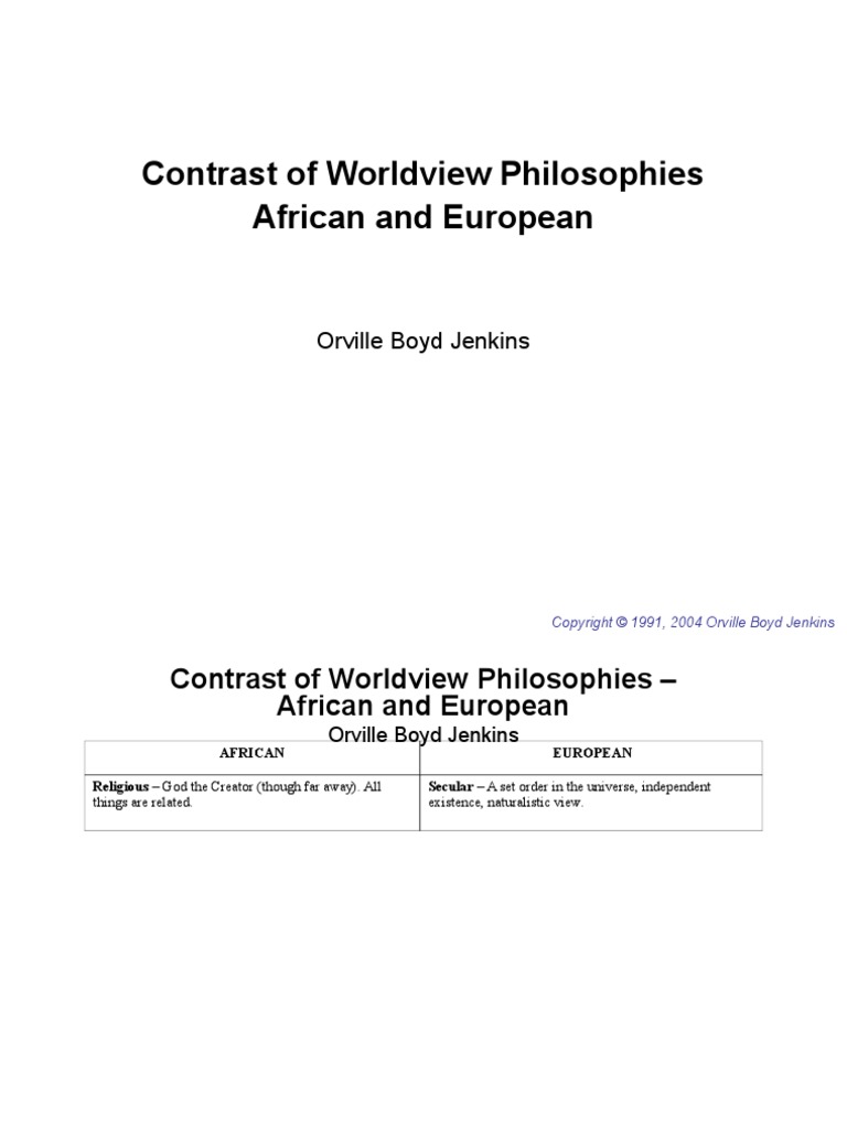 Worldview Contrast Chart | PDF | Causality | Existence