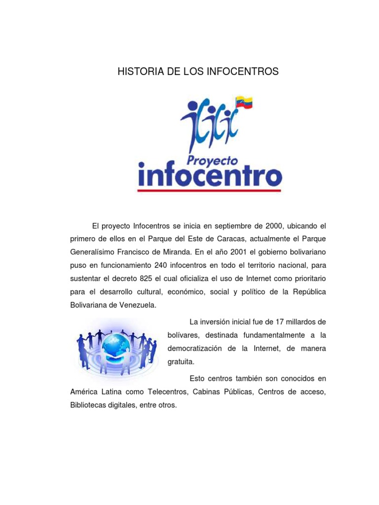 Infocentros | PDF | Comunidad | Tecnología de información y comunicaciones