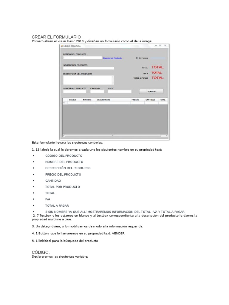 Crear Formulario en Visual Basic | PDF