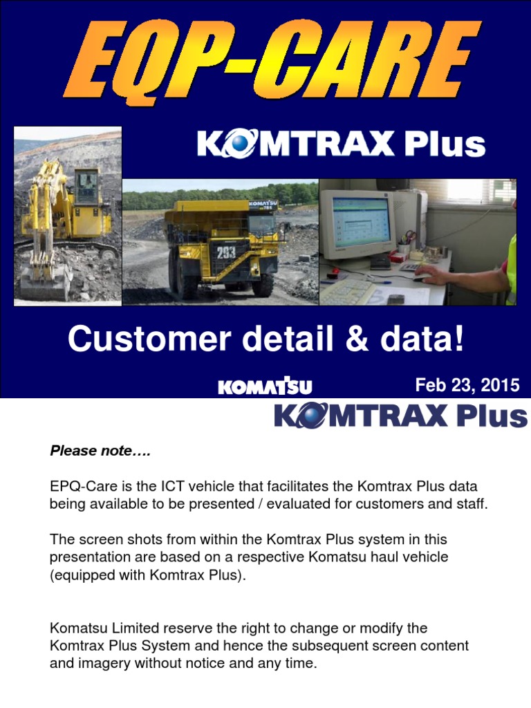Komtrax Plus Data Overview for Customers | PDF | Clutch | Truck