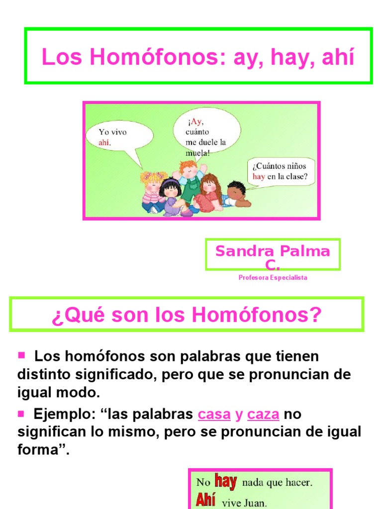 Homófonos Ay, Hay, Ahí | PDF | Artes del Lenguaje y Comunicación