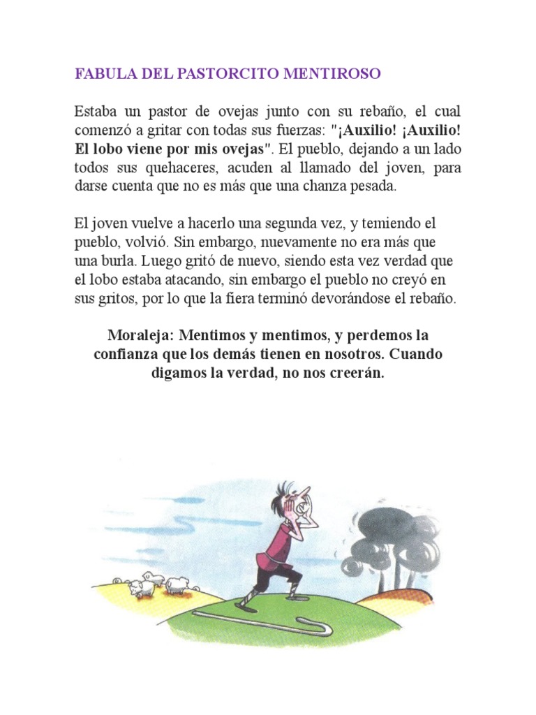 Fábula Del Pastorcito Mentiroso Pdf