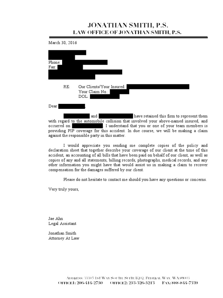 Portfolio 1st Party Rep Letter 2 | PDF | Law