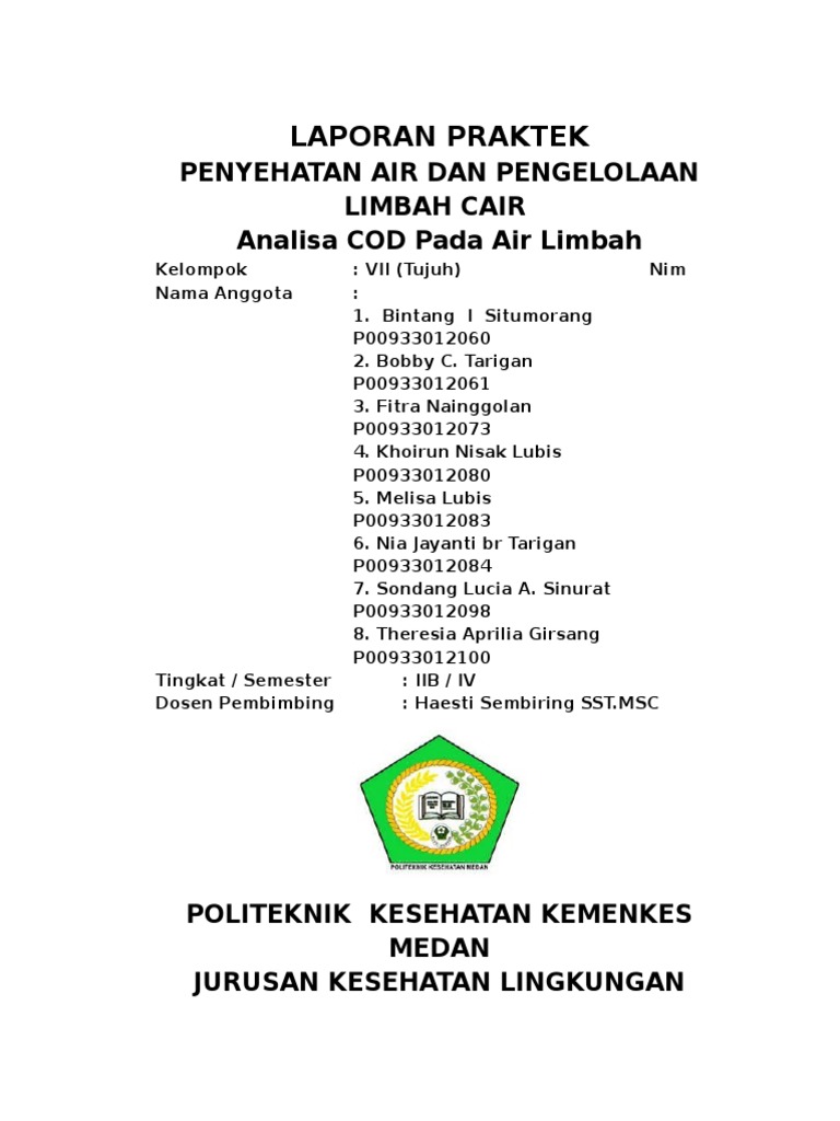 Analisa COD Pada Air Limbah | PDF | Sains & Matematika | Teknologi & Rekayasa