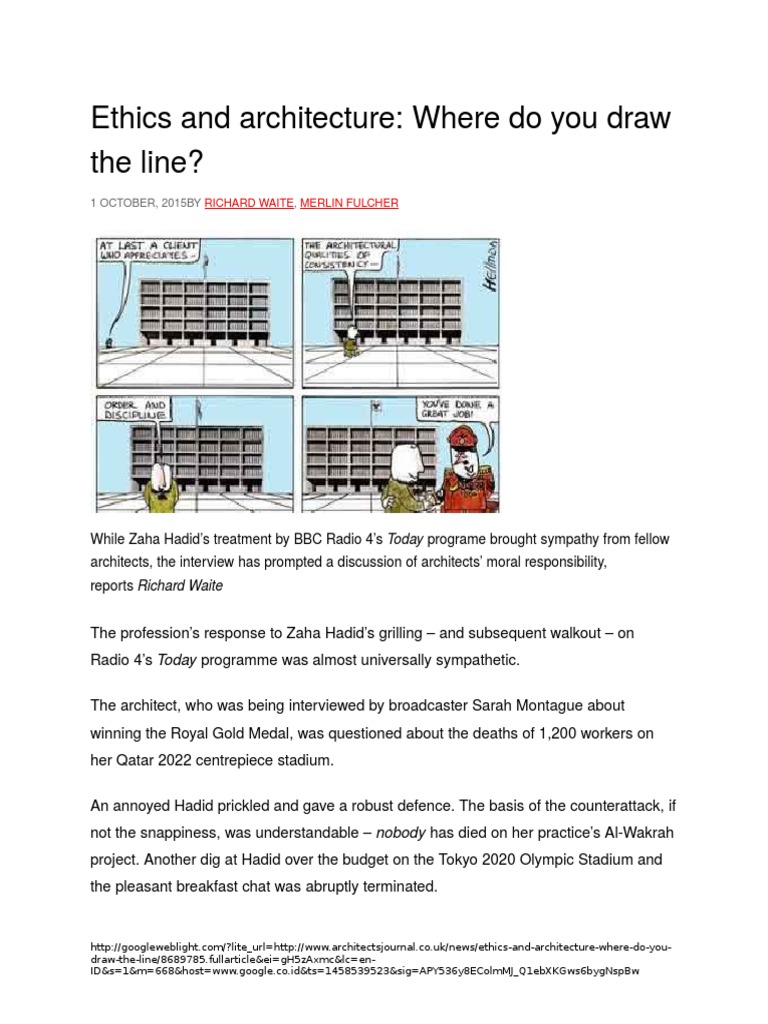 Ethics and Architecture | PDF | Architect | Business