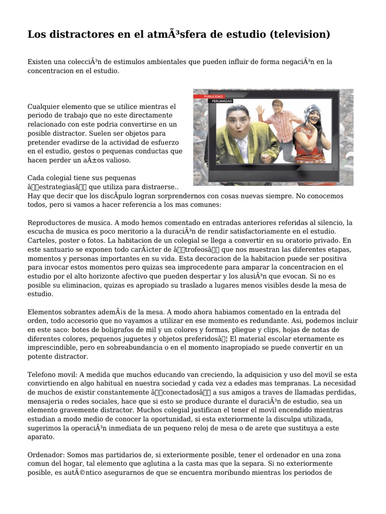 Los Distractores en El Atmósfera de Estudio (Television) | PDF | Naturaleza