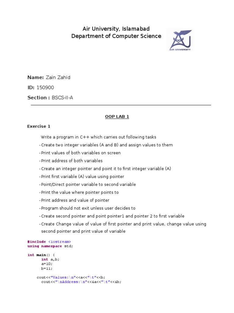 Oop C Practrice Questions 1 Pdf Integer Computer Science Pointer Computer