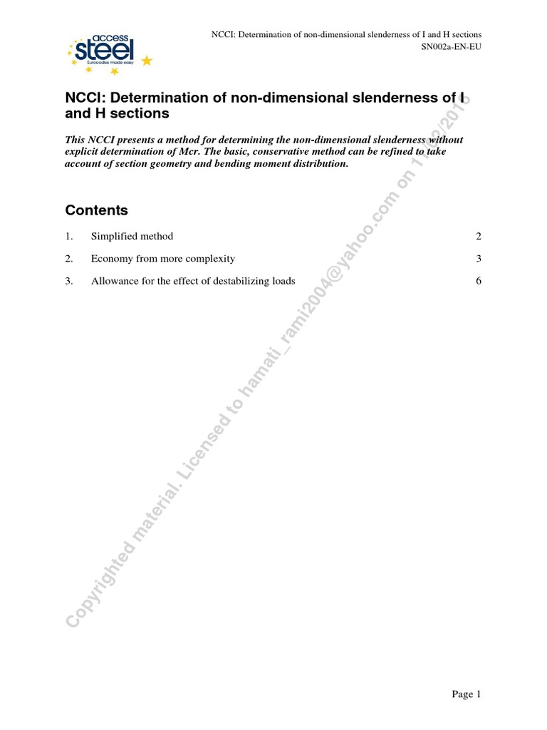 Non-Dimensional Slenderness of Sections | PDF | Bending | Beam (Structure)