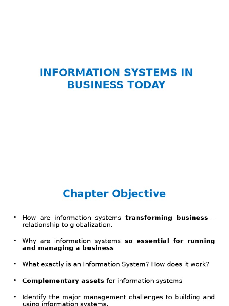 Information Systems in Business Today | PDF | Information System ...