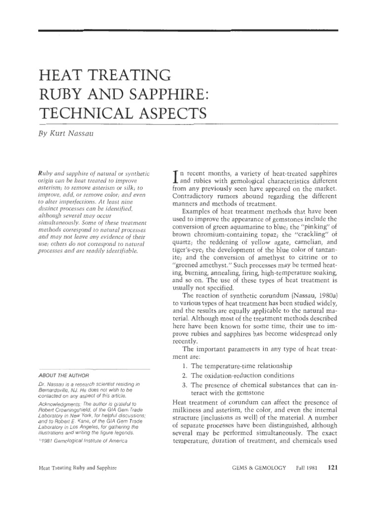 Gemstone Heat Treatment Guide | PDF | Gemstone | Titanium