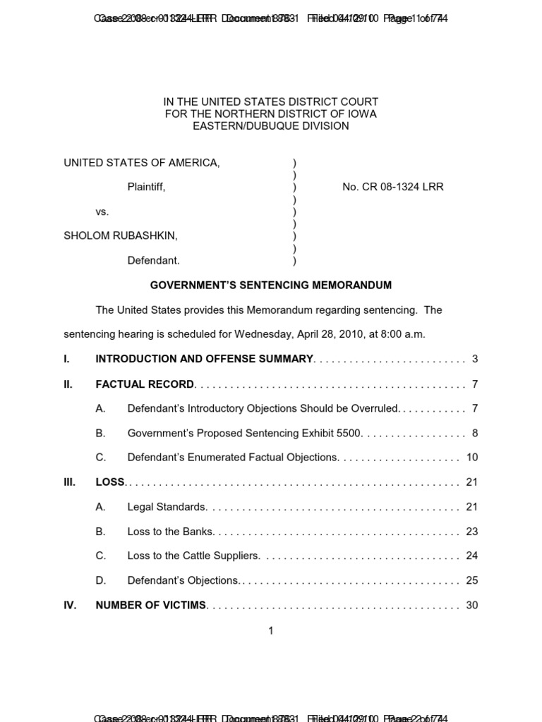 Prosecution SentencingMemorandum | PDF | Crime & Violence | Crime Thriller