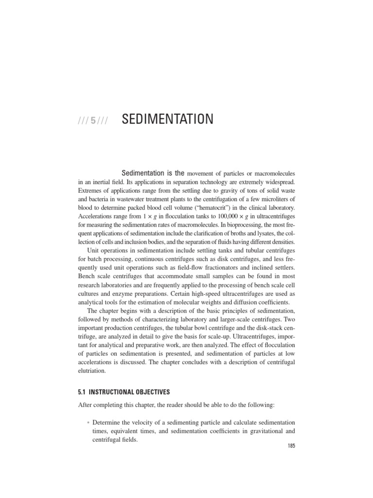 Sedimentation and Centrifugation | Download Free PDF | Centrifuge | Diffusion