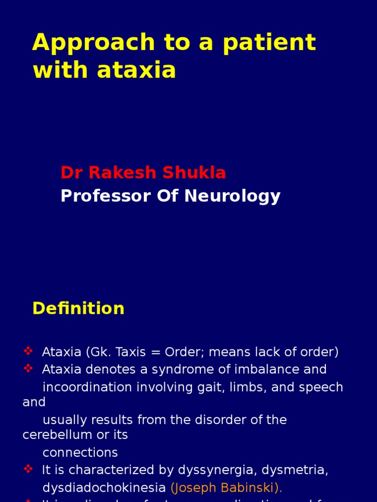 Approach To A Patient With Ataxia | PDF | Cerebellum | Diseases And ...