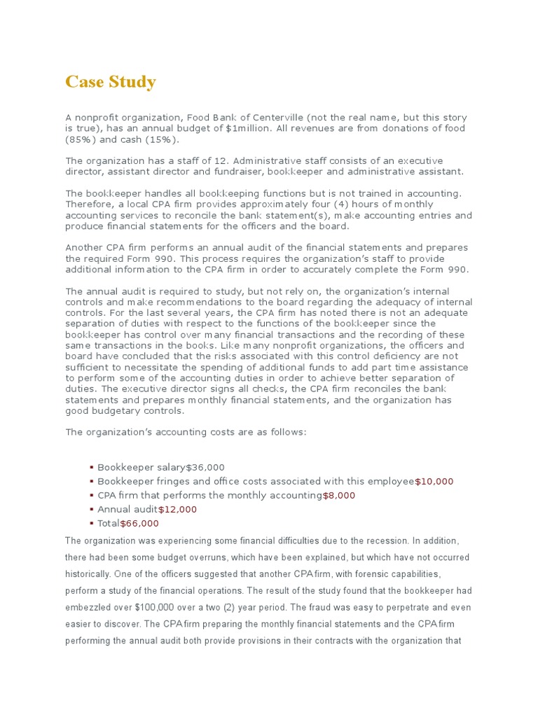 Case Study | PDF | Bookkeeping | Accounting