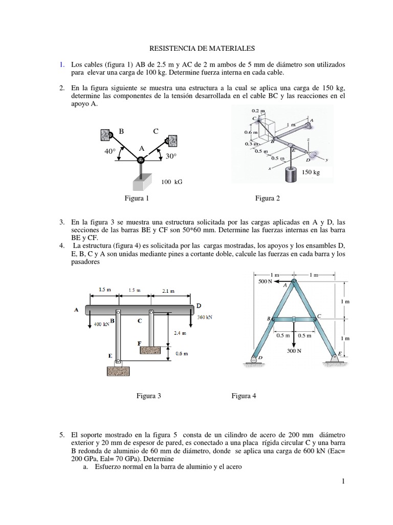 Ejercicios-Resistencia de Materiales | PDF | Acero | Aluminio