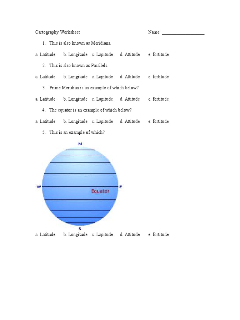 Cartography Worksheet | PDF