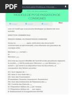 Modele Proces Verbal de Passation de Service | PDF | Finance et gestion monétaire