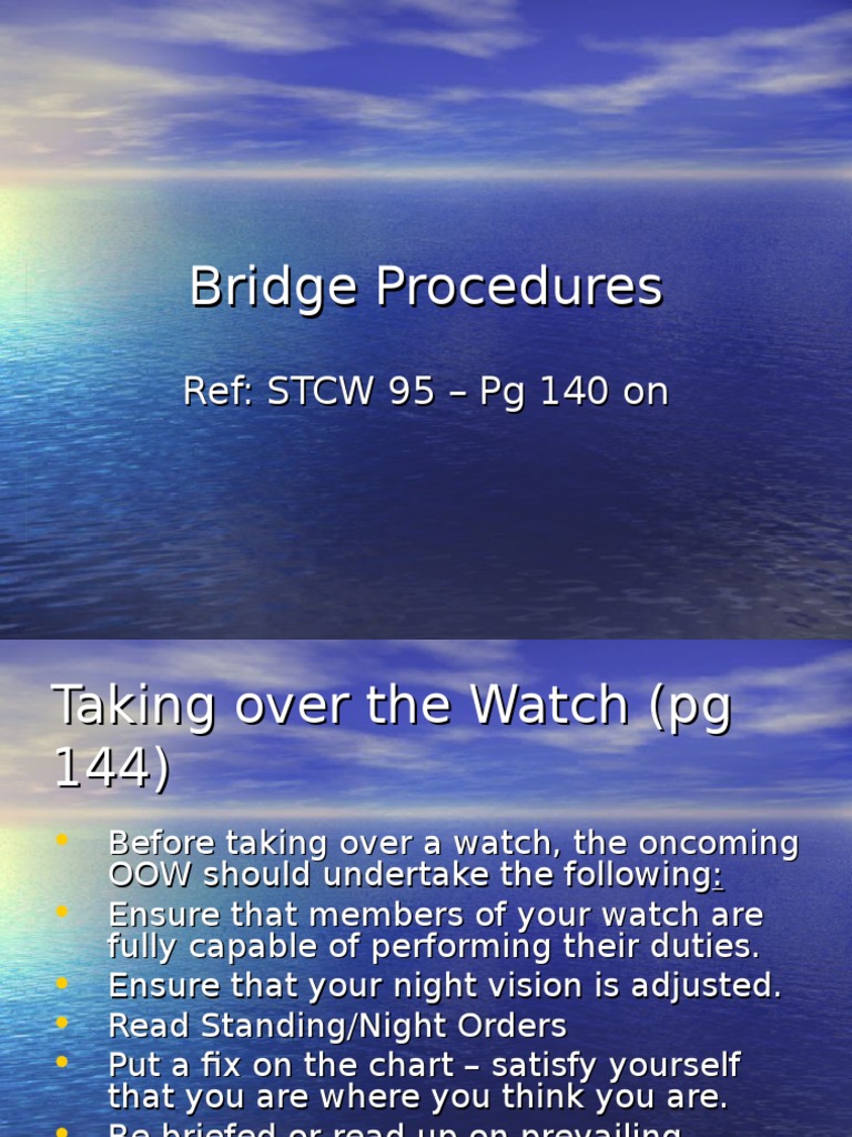 Bridge Watchkeeping Procedures Guide | PDF | Navigation