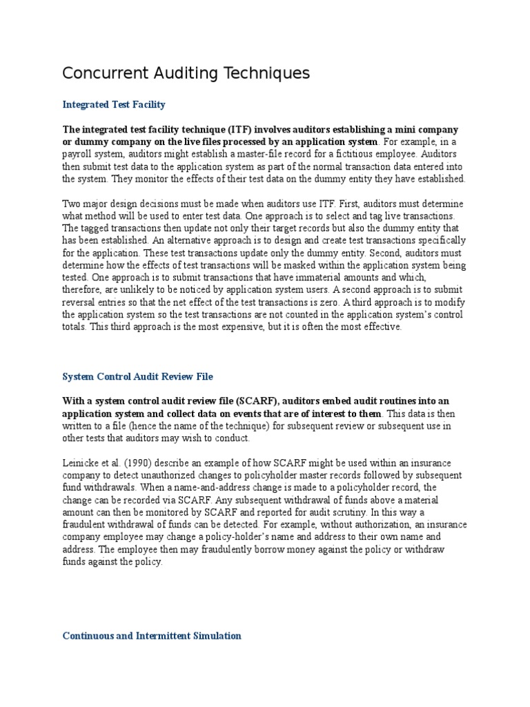 Concurrent Auditing Techniques | Database Transaction | Databases