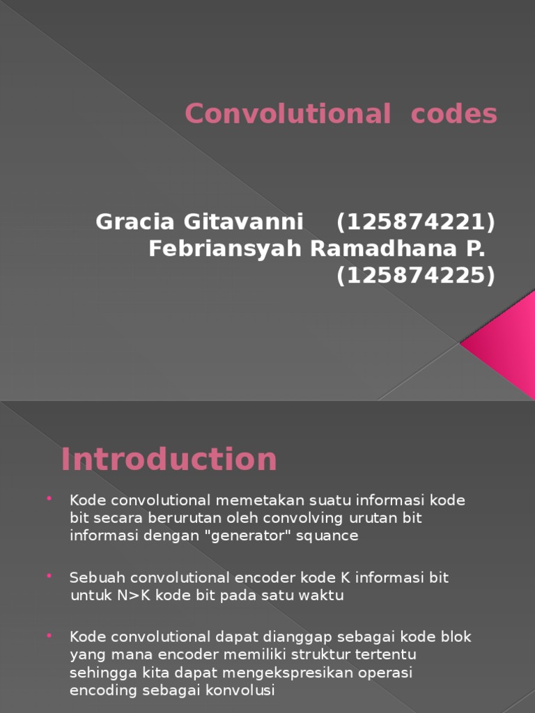 Convolutional Codes | PDF | Komputer | Teknologi & Rekayasa
