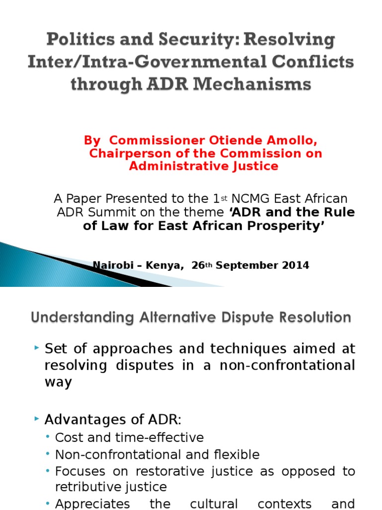 Presentation To EA Summit On ADR | PDF | Alternative Dispute Resolution ...