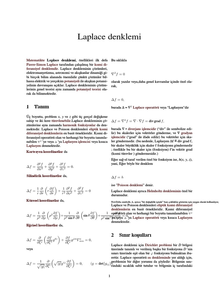Laplace Denklemi | PDF