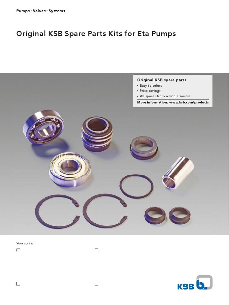 Eta - 1150.021 - 2-En - Two Page Leaflet - Spare Parts Kits | PDF
