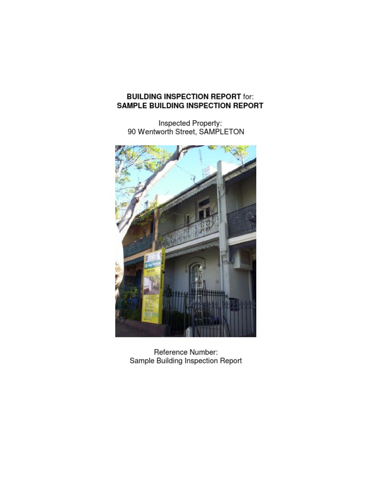 Sample Building Inspection Report | PDF | Roof | Plumbing