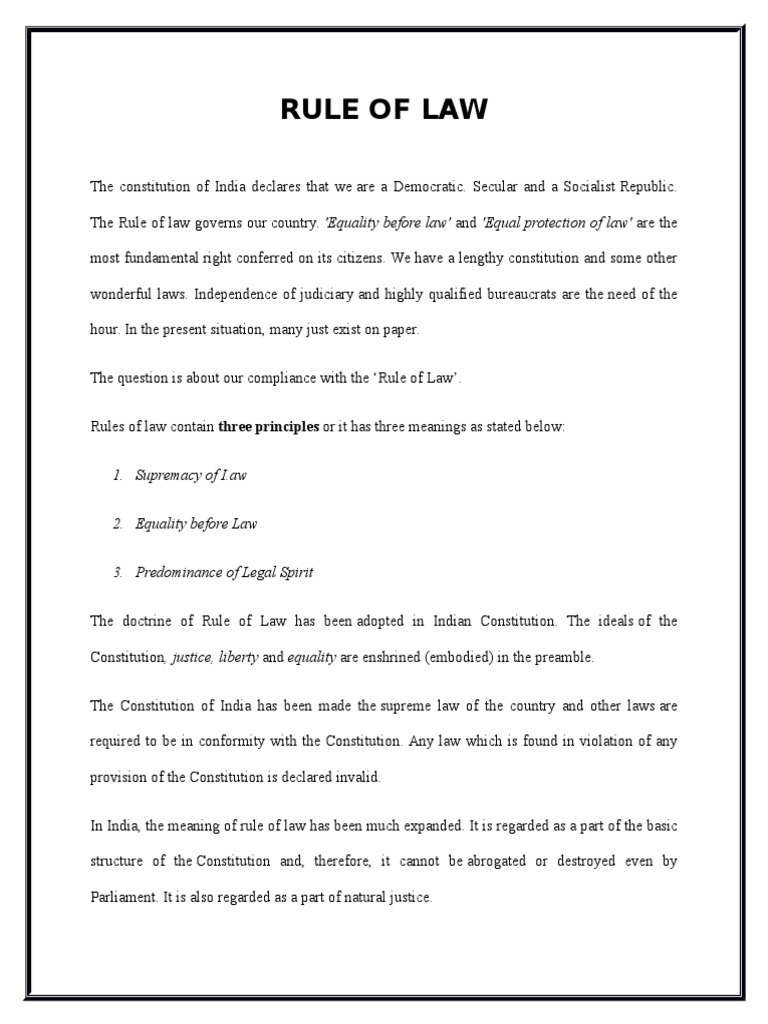 Rule of Law | PDF | Rule Of Law | Constitution