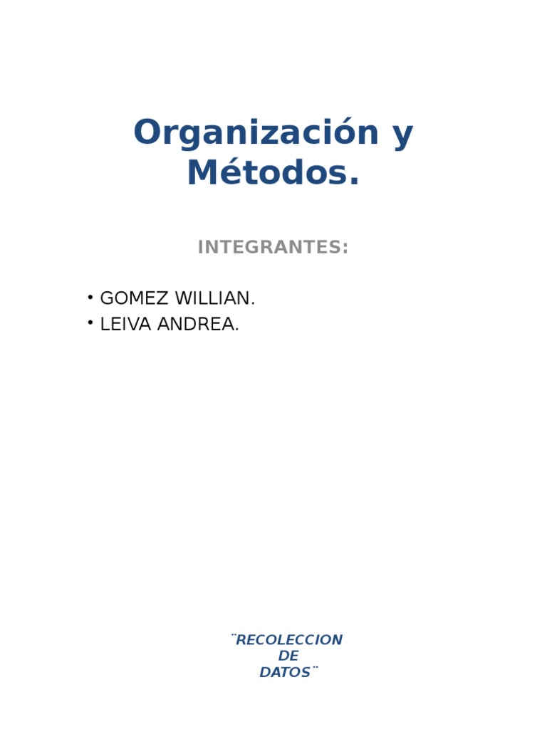Recolección de Datos en OYM V2 | PDF | Observación | Método científico