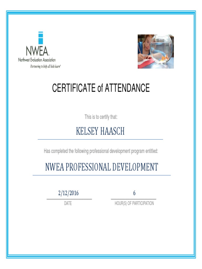 Nwea Certificate | PDF