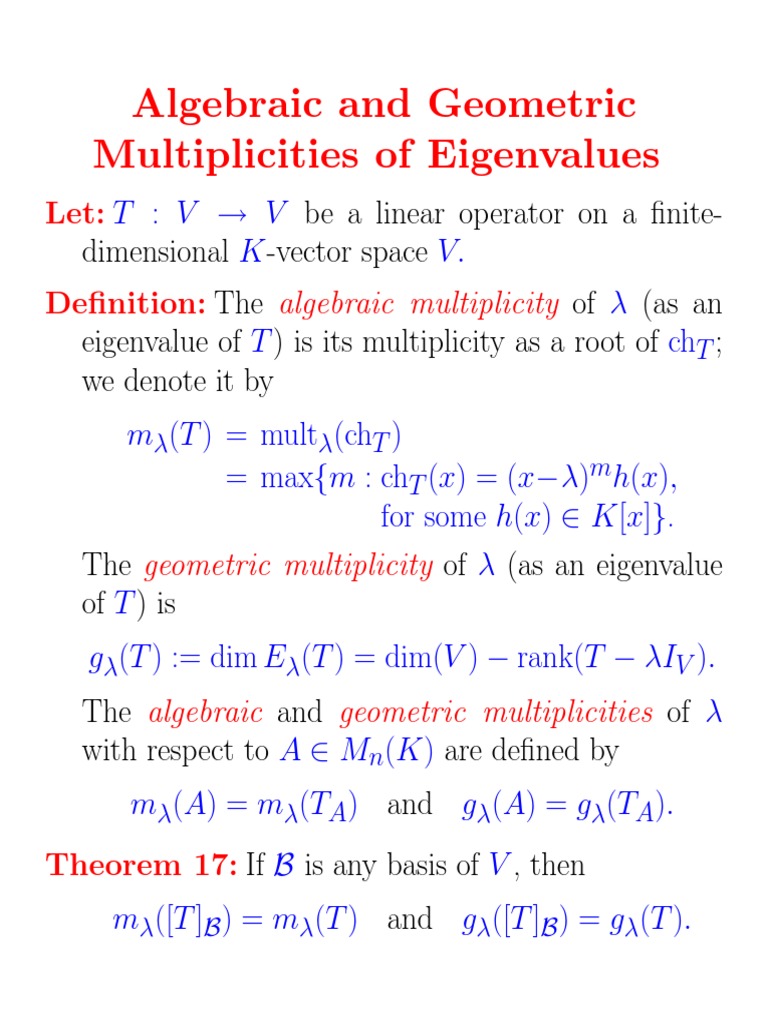 Eigenvalue Multiplicities Explained | PDF